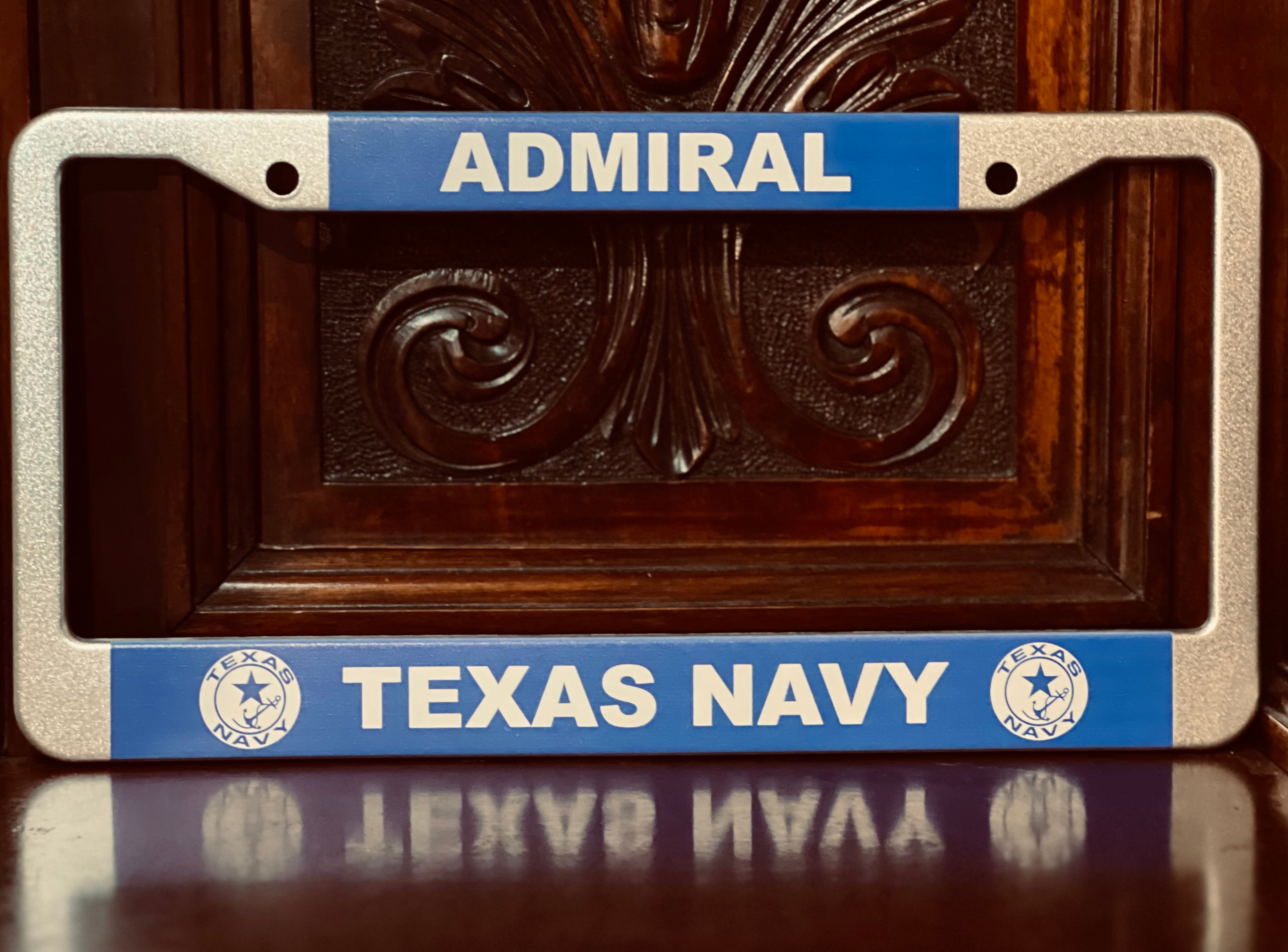 Texas Navy Admiral Plate Frame Pair – Texas Navy Ships Store