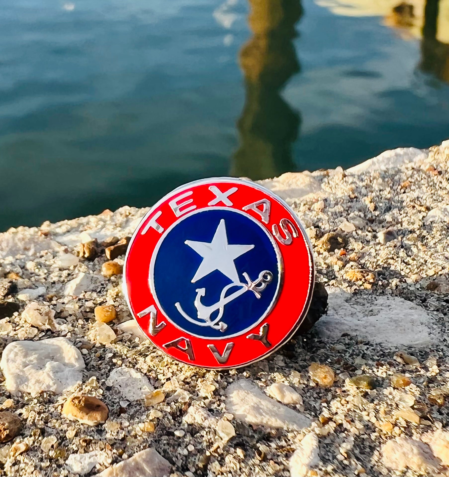 Red, Chrome & Blue Logo Lapel Pin – Texas Navy Ships Store